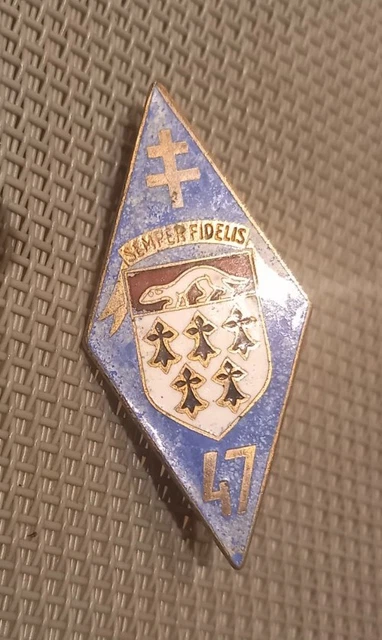 INSIGNE 47 RI infanterie Arthus Bertrand rue de Rennes EUR 34,50 ...