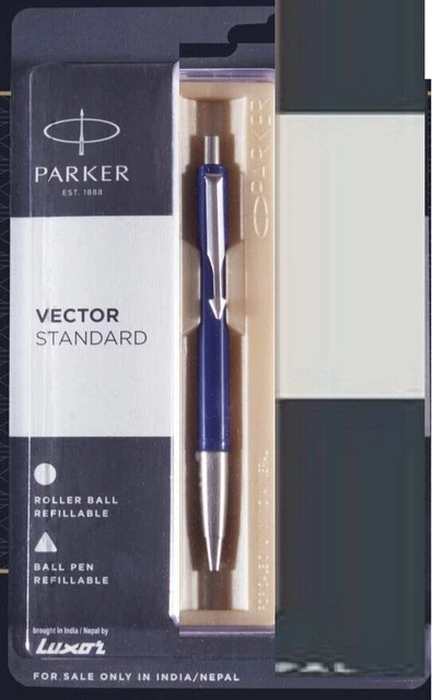 @ PARKER VECTOR Standard Chrome Trim Ball Pen Blue Body Colour Best ...