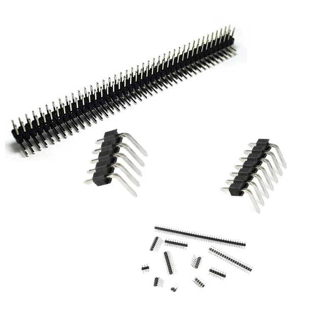 2.54MM PITCH PIN PCB Male Header Connector Double/Single Row Right ...