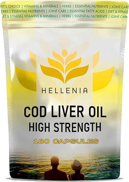 COD LIVER OIL Capsules High Strength 1000mg - 180 Capsules | UK Made ...