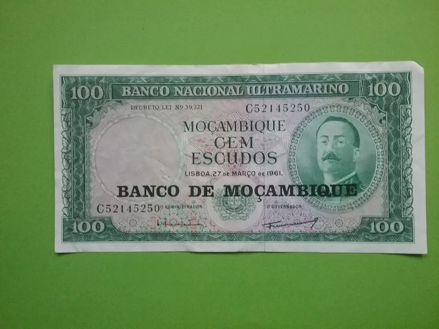 ANCIEN BILLET BANQUE du Mocambique 100 Escudos 1961 EUR 4,00 - PicClick FR
