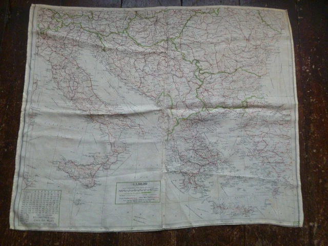 WW2 RAF ESCAPE & Evasion Silk Map Greece Turkey Italy. £100.00 ...