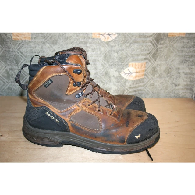 IRISH SETTER BROWN Leather Steel Toe Work Boots Zippered 13 W £19.36 ...