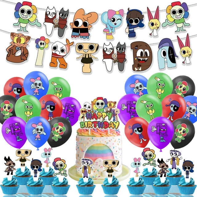 DANDY'S WORLD KIDS Happy Birthday Banner Balloons Cake Topper Party ...