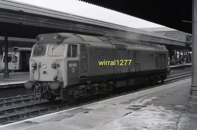 ORIGINAL RAILWAY PHOTOGRAPHIC negative Class 50 50013 at Exeter 16.05. ...
