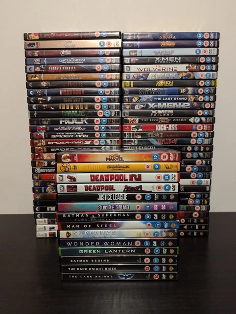 LARGE SUPERHERO COMIC Marvel DC Action DVD Bundle Job Lot Collection ...
