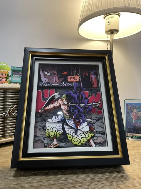 ONE PIECE ZORO Sword Anime 3D Art Picture Frame Bedside Home Decoration ...