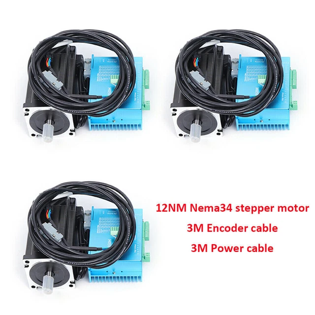 12NM 3AXIS CLOSED Loop Stepper Motor NEMA34 Hybrid Servo Driver 3m ...