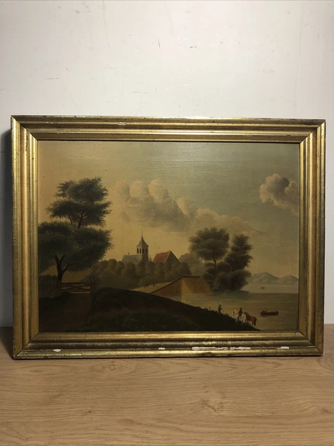 ANCIEN TABLEAU HUILE Sur Toile Signe Gilles Collection Art Peinture ...