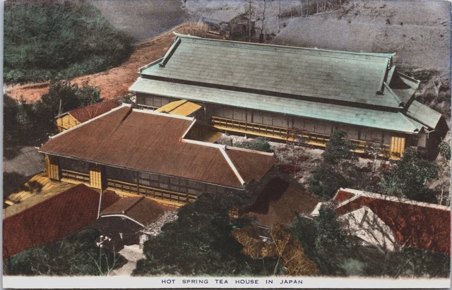JAPAN HOT SPRING Tea House In Japan Hand Tinted Vintage Postcard C133 £ ...