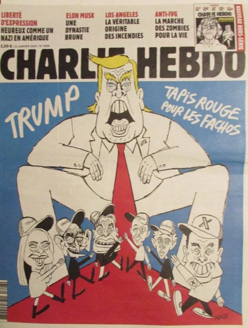 CHARLIE HEBDO N° 1696 de Janv 2025 TRUMP TAPIS ROUGE POUR LES FACHOS ...