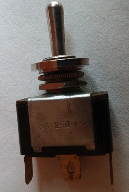 VINTAGE RS 0787 Toggle Switch On/Off/On Chrome Levers 15A 250V Vgc £4. ...