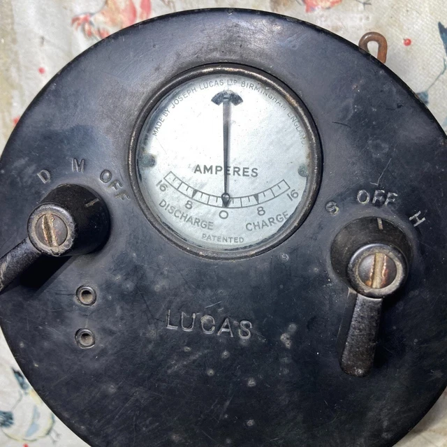 LUCAS VINTAGE CAR ammeter switch panel VSCC 1920's Austin, Morris, MG ...