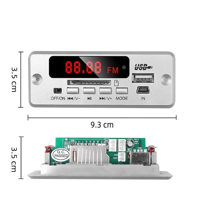 MP3 PLAYER DECODER Board 12V Bluetooth 5.0 Car Auto TF USB FM Radio ...