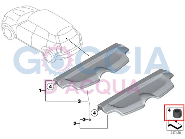 GENUINE MINI R60 Countryman Rear Parcel Shelf Rubber Bushing (D19MM ...