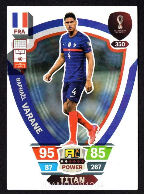 RAFAEL VARANE TITAN #350 France Cromo Card Fifa World Cup Qatar 2022 ...