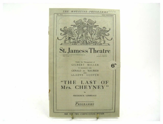ANTIQUE PROGRAMME ST James Theatre The Last Of Mrs Cheyney by Frederick ...