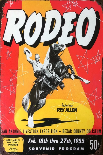 RODEO COWBOYS GARAGE Rustic Vintage Metal Tin Signs Man Cave, Shed ...