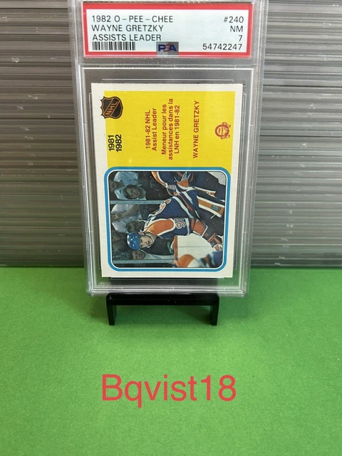 1982 O-PEE-CHEE #240 Wayne Gretzky Assist Leader Psa 7 Inv 4547030 EUR 55,46 - PicClick FR