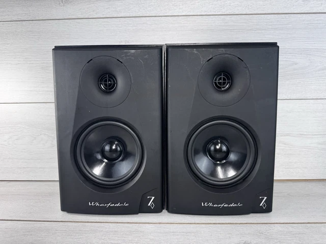 VINTAGE WHARFEDALE DIAMOND 7.1 Black 100W Bookshelf Speakers 8 Ohms w ...