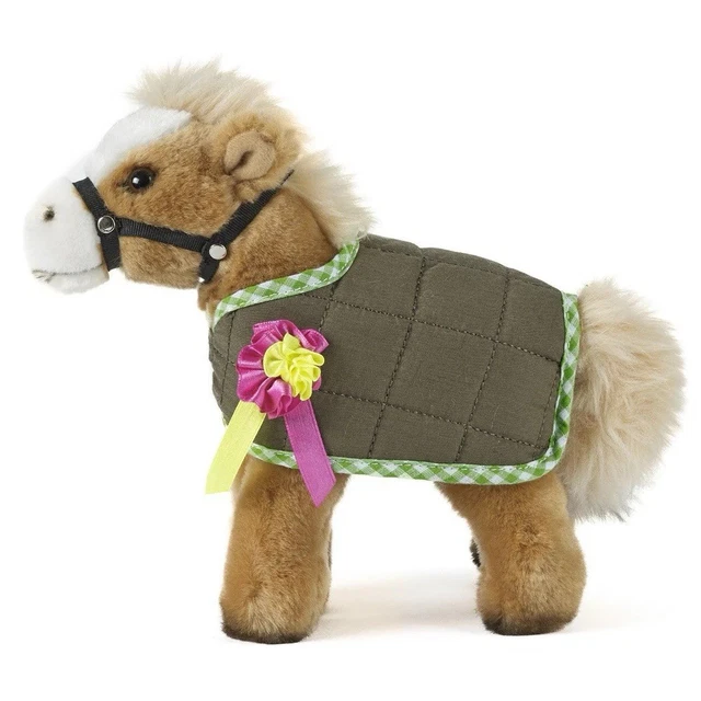 LIVING NATURE PLUSH Soft Toy Pony Horse + Rug Rosette Headcollar ...