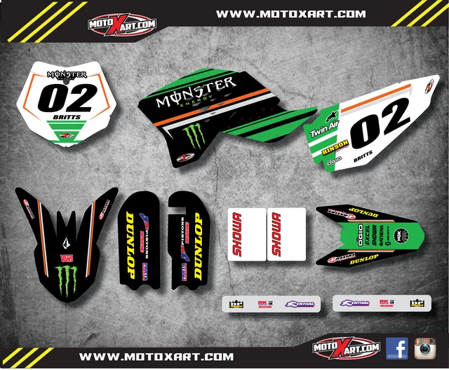 CUSTOM GRAPHICS FULL kit BURNOUT STYLE stickers to fit KTM 50 2009 ...