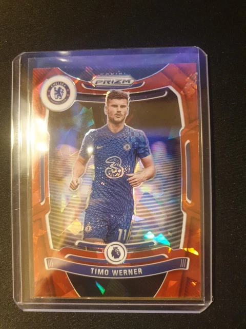 2021-22 PANINI PRIZM Premier League TIMO WERNER Red Cracked Ice Chelsea ...