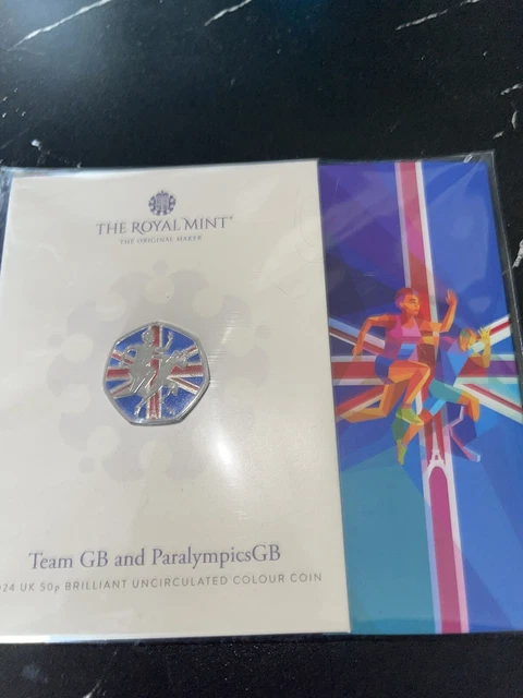 ROYAL MINT 2024 Olympic Team GB and Paralympics GB Colour 50p Coin BU £ ...