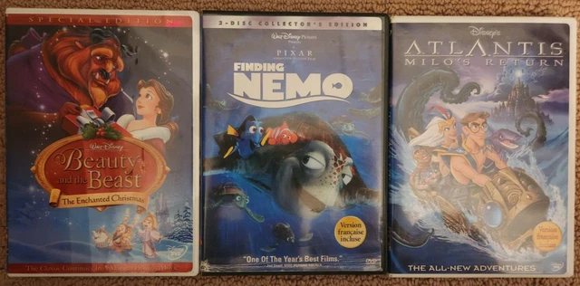 BEAUTY AND THE Beast / Finding Nemo / Atlantis DVDs $14.95 - PicClick CA