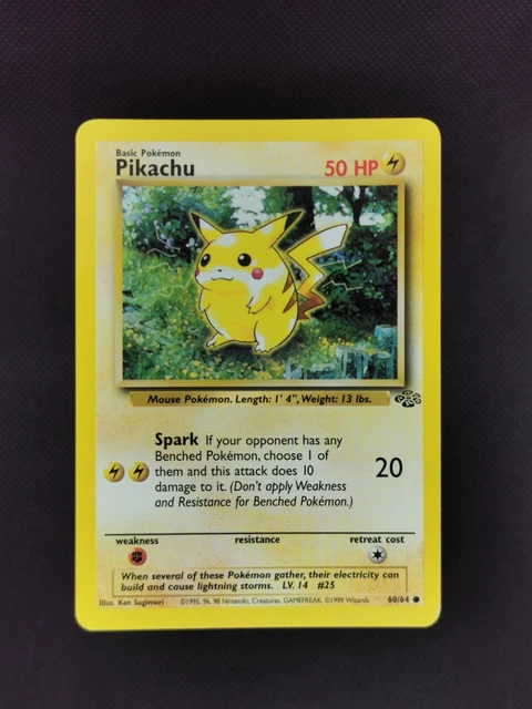 RED CHEEKS PIKACHU Jungle Set 60/64 1999 Base Pokemon card - Rare! M/NM ...