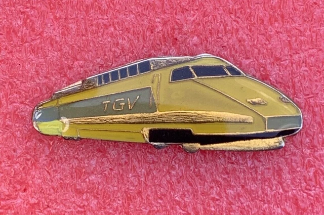 T33 PINS TRAIN LOCOMOTIVE SNCF TGV JAUNE LA POSTE RAILWAYS Vintage ...