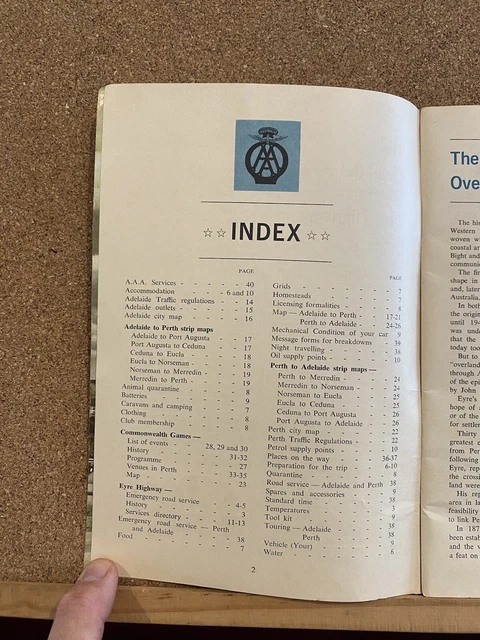 VINTAGE 1962 SOUVENIR Eyre Highway Guide Map Book South Western ...