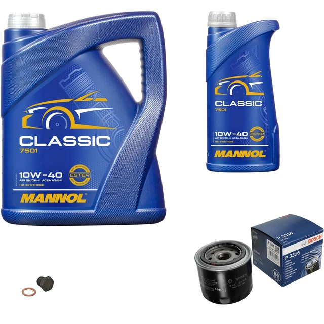 BOSCH INSPECTION SET 6L mannol Classic 10W-40 pour Mazda MPV II 2.0 Di ...