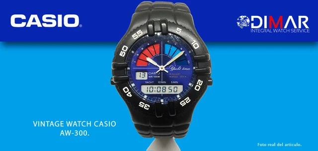 VINTAGE CASIO AW-300-2GV. Yacht Timer QW.389.JAPAN. WR.100m. AÑO.1990 ...