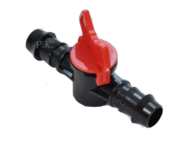 BALL VALVE PVC Barbed Hydroponics Water Tap Air Pump Garden Fit 8mm 3/8 ...