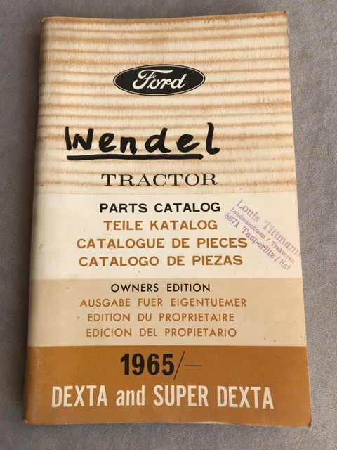 FORD DEXTA SUPER Dexta Teile Katalog 1965 Original EUR 49,00 - PicClick DE