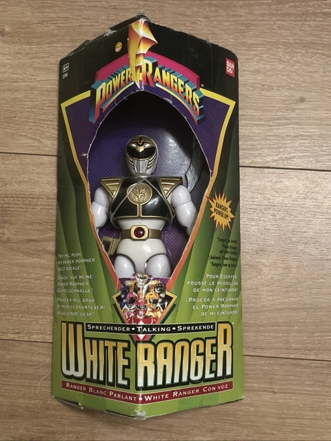 VINTAGE POWER RANGERS Mighty Morphin - Talking White Ranger Rare Bandai ...