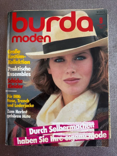 BURDA MODEN 1983 September Nähen Stricken mit allen Schnittmustern und Anleitung EUR 1,00 ...