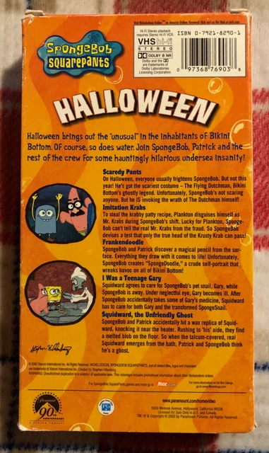 SPONGEBOB SQUAREPANTS: HALLOWEEN [2002] {Nickelodeon} | VHS TAPE ...