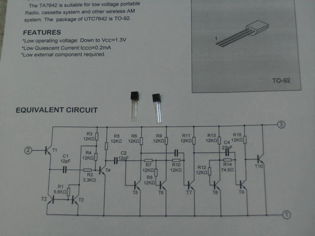 3 STÜCK LOW Power AM-Radio-IC TA7642 ( -> ZN414 -> MK484) EUR 3,20 ...
