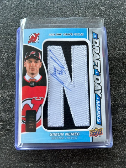 PATCH SIMON NEMEC 2023-2024 SP Auto Draft Day Marks 35/35 New Jersey ...