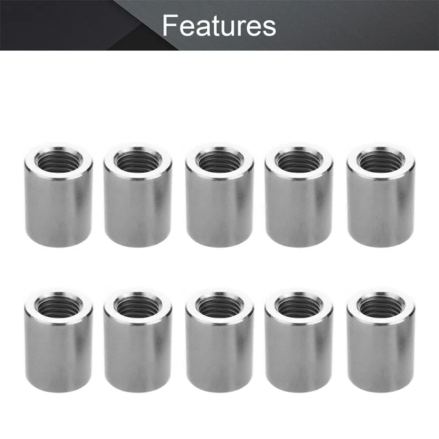 ROUND COUPLING CONNECTOR Nut M3~M16 Threaded Insert Joint 304 Stainless ...