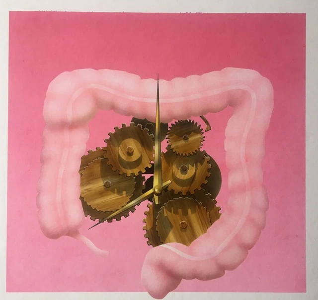 ORIGINAL PAINTING SURREALIST Illustration Art Body Clock Norman Fahy £ ...