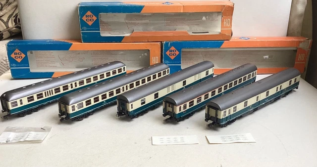 ROCO HO GAUGE - X5 DB Express PASSENGER & BAGGAGE CARS & DB MAIL COACH (Ep.lV) £59.99 - PicClick UK