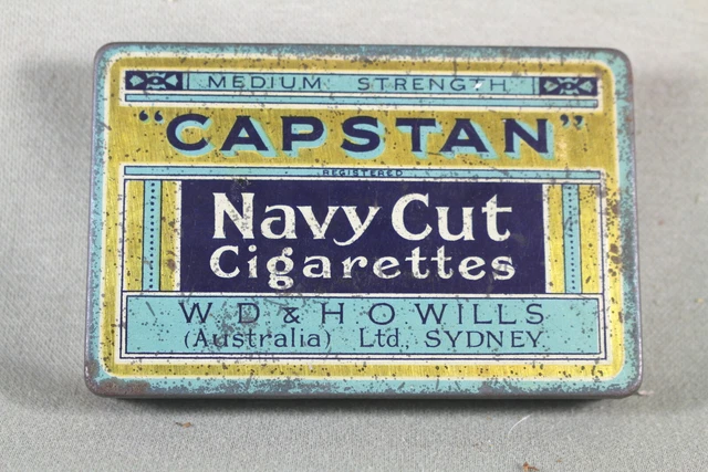 VINTAGE AUSTRALIAN CAPSTAN Navy Cut Medium Strength Cigarettes Tin £9. ...