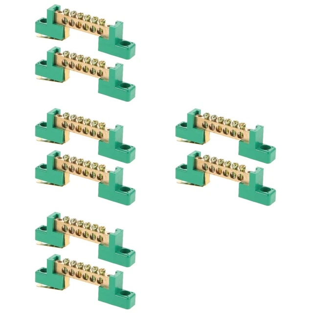8 PCS COPPER Ground Bars Grounding Busbar Bar Grounding Block with 6 ...