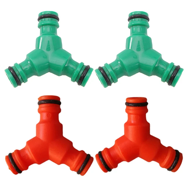 2PCS QUICK COUPLING Hose Y Connector 3 Way Garden Water Pipe Irrigation ...