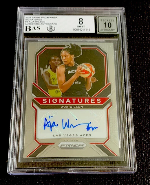 A’JA WILSON RARE Voiture 2021 Panini Prizm WNBA Signatures Las Vegas ...