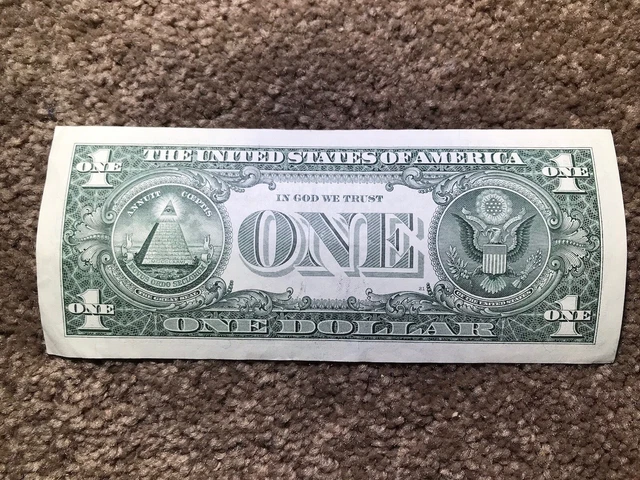 TRUE QUADNARY NOTE Fancy Serial Number One Dollar Bill Low Scattered ...