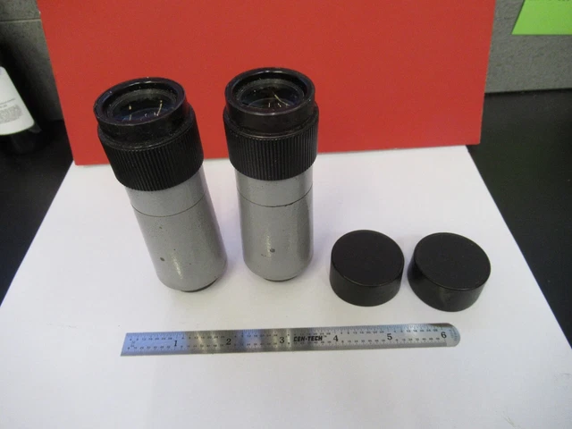 LEITZ WETZLAR PAIR Eyepiece Lens Toolmaker Microscope Part As Pictured ...